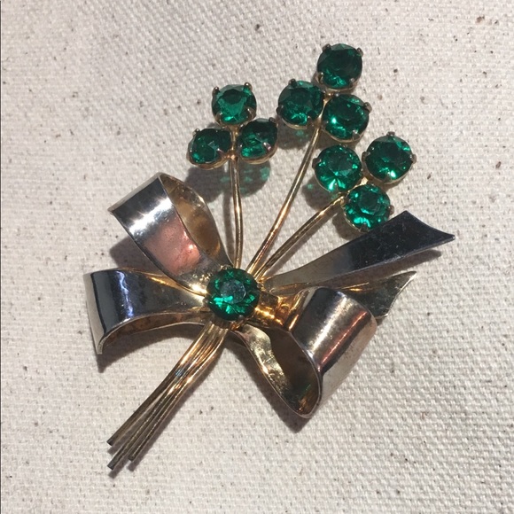 Vintage | Jewelry | Vintage Coro Corocraft Sterling Green Brooch Pin ...